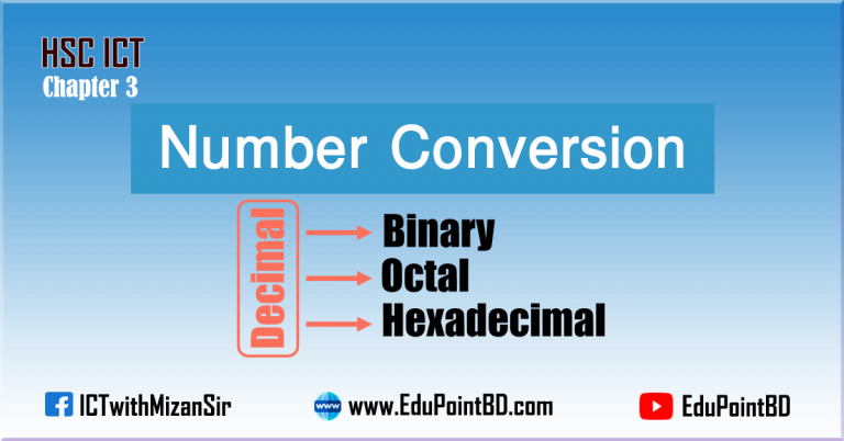 Decimal to Binary Decimal to Octal Decimal to Hexadecimal - EduPointBD